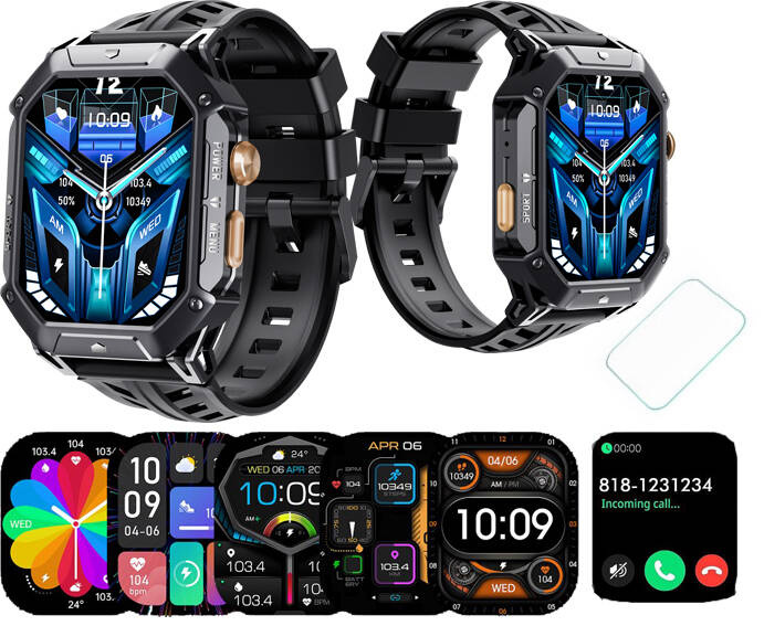 CUBOT X1 AMOLED SMARTWATCH ZEGAREK BAROMETR PULS ROZMOWY TEL 100 DNI ...